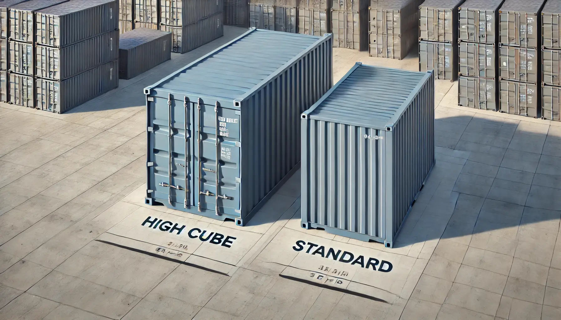 Standard shipping container vs. High Cube container